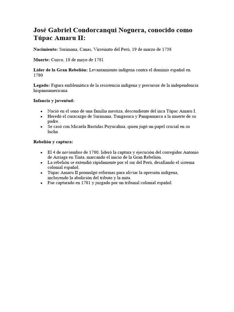 José Gabriel Condorcanqui Noguera | PDF
