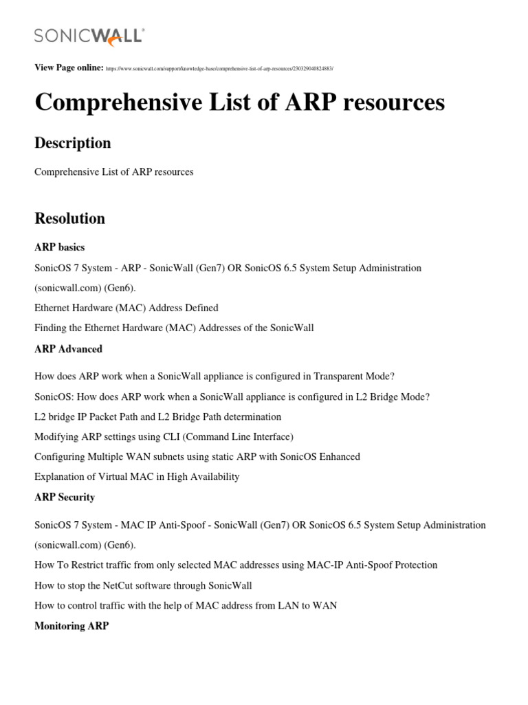 Comprehensive List of ARP Resources | PDF | Technology & Engineering