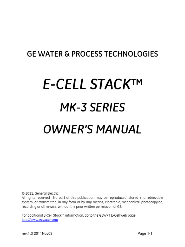 E-Cell STACK MK-3 Owners Manual | PDF | Electrode | Power Supply