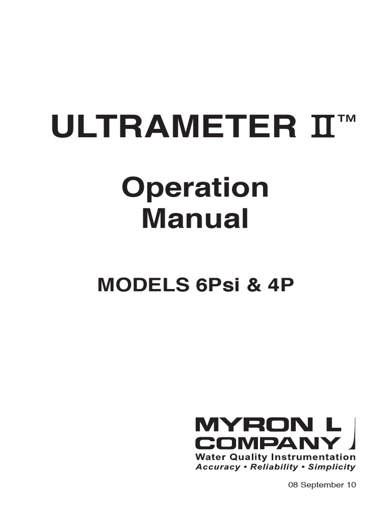 Ultrameter Myron | Download Free PDF | Calibration | Ph
