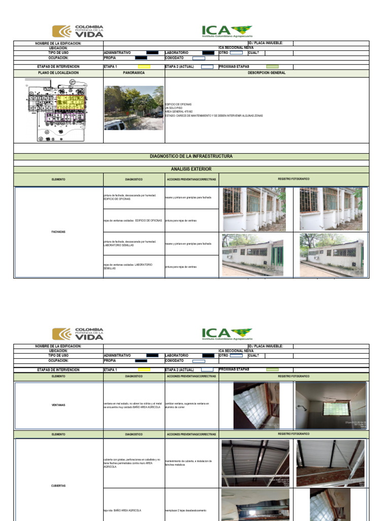 Diagnostico Seccional Neiva Etapa 2 | PDF | edificio | Diodo emisor de luz