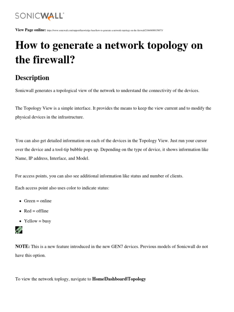 How To Generate A Network Topology On The Firewall Pdf