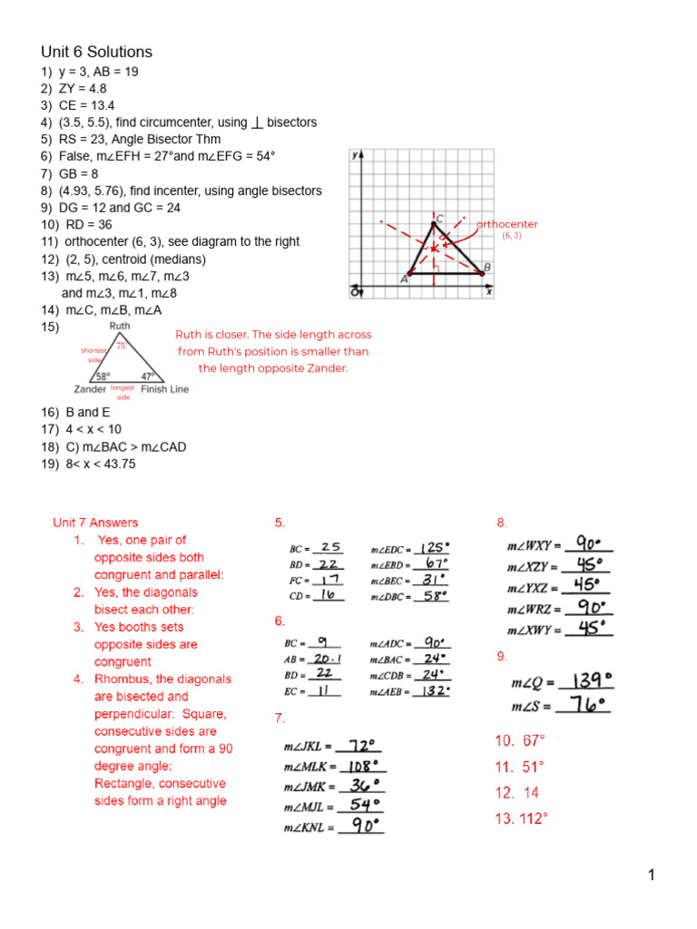 Final Review Spring 2024 - Solutions | PDF | Geometry | Euclidean Plane ...