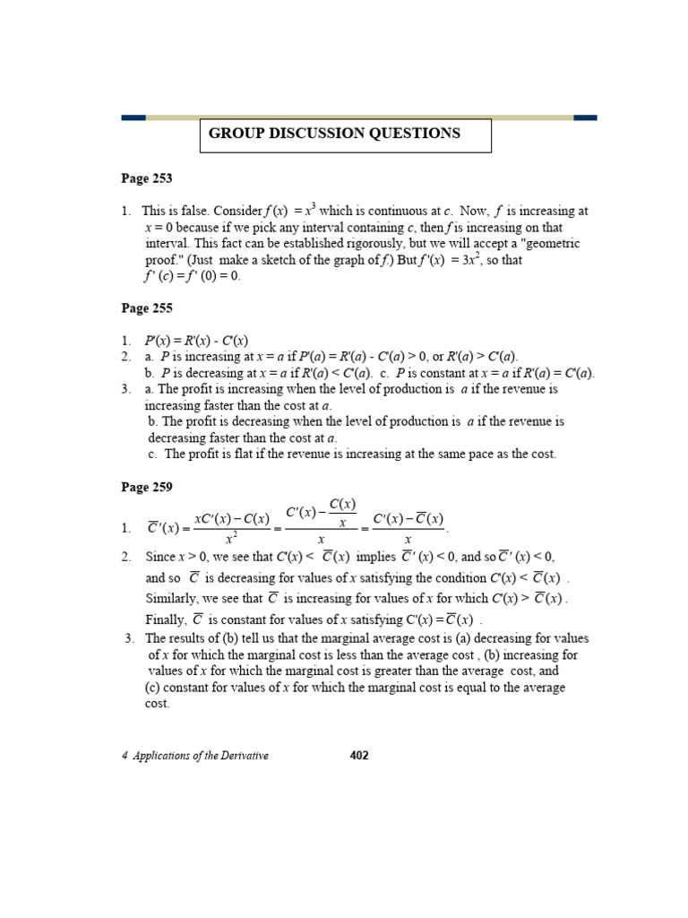 Applied Calculus 6e Tan | PDF | Marginal Cost | Applied Mathematics