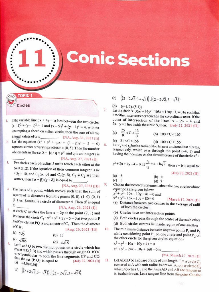 Conic Sections | PDF | Euclidean Plane Geometry | Pi