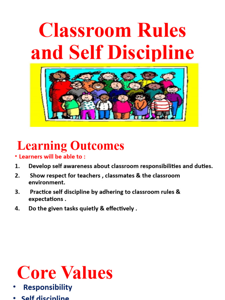 Classroom Rules for Self Discipline | PDF