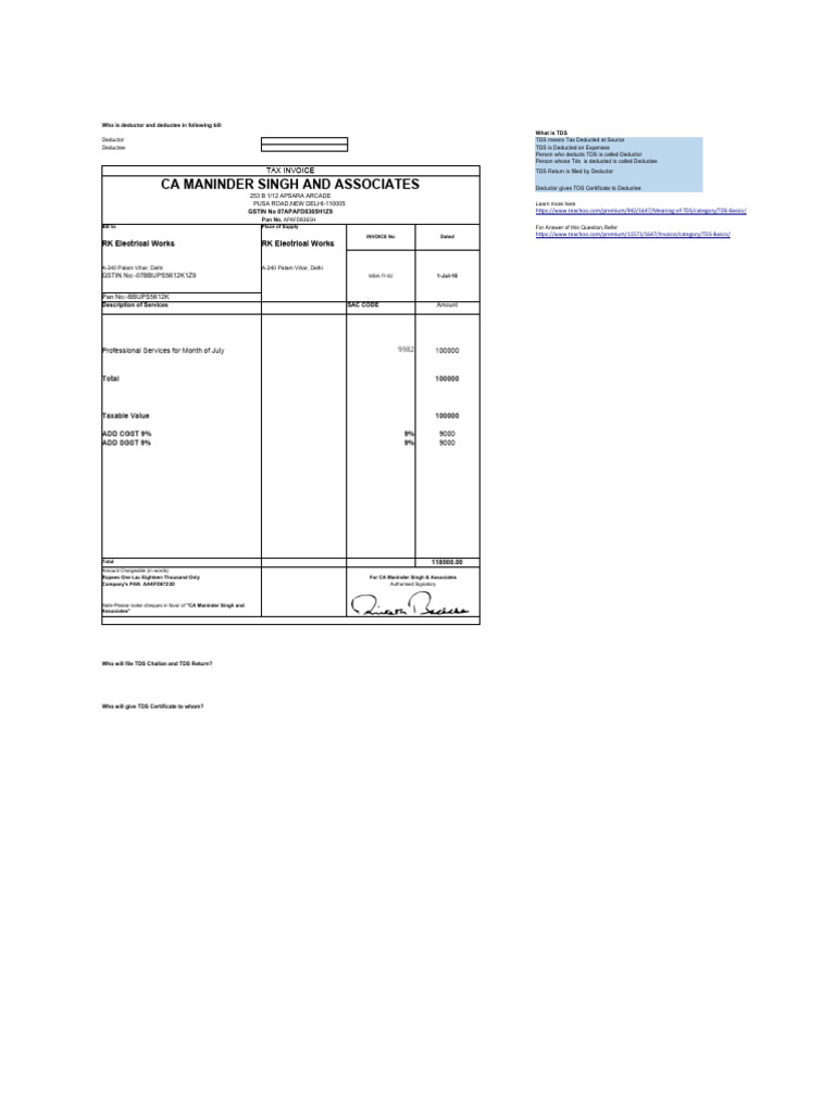 Teachoo Tds Basic Assignemnt | PDF | Payments | Taxation