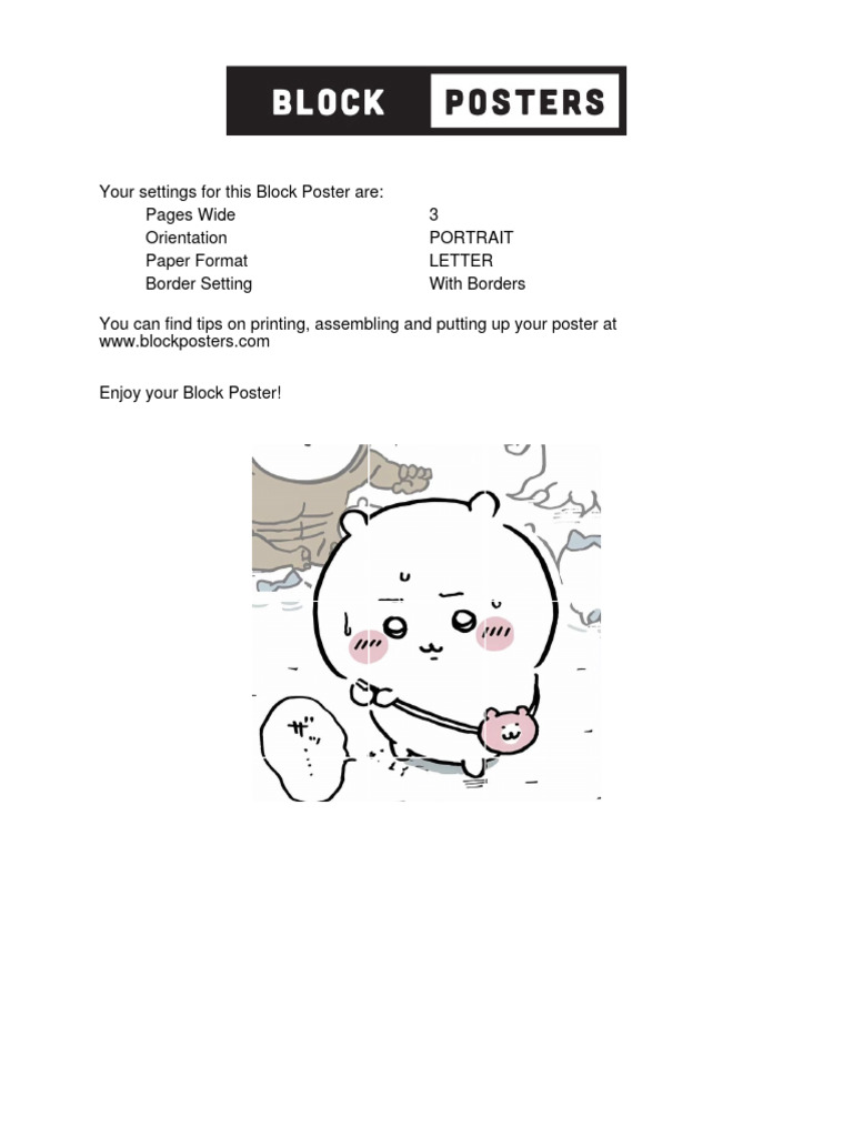 Block Poster Printing Settings Guide | PDF