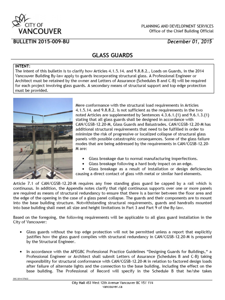 2015 009 Glass Guards | PDF | Architect | Engineering