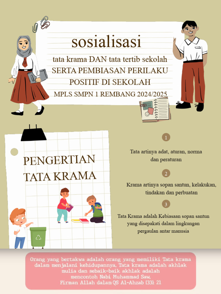 Tata Krama Dan Tata Tertib Sekolah | PDF