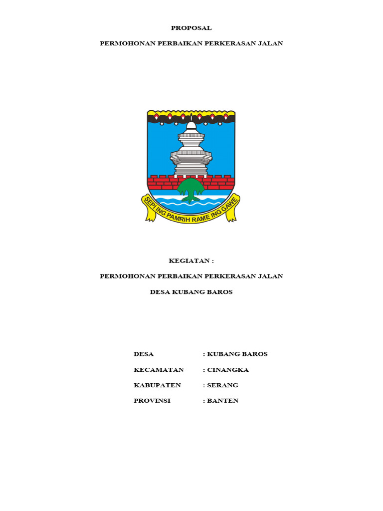 Proposal Pengerasan Jalan Desa Kubang Baros | PDF