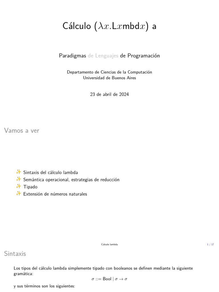 Calculo Lambda Clase 1 | PDF | Lógica matemática | Ingeniería de software