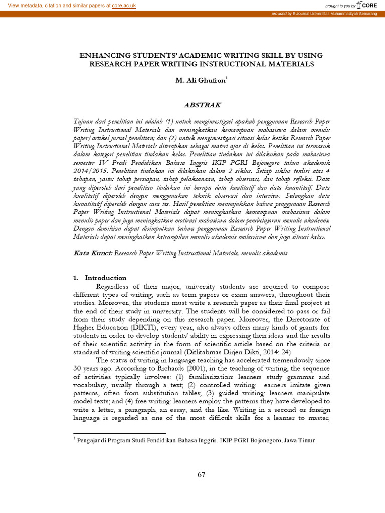 Enhancing Students Academic Writing Skil | PDF | Learning | Academic ...