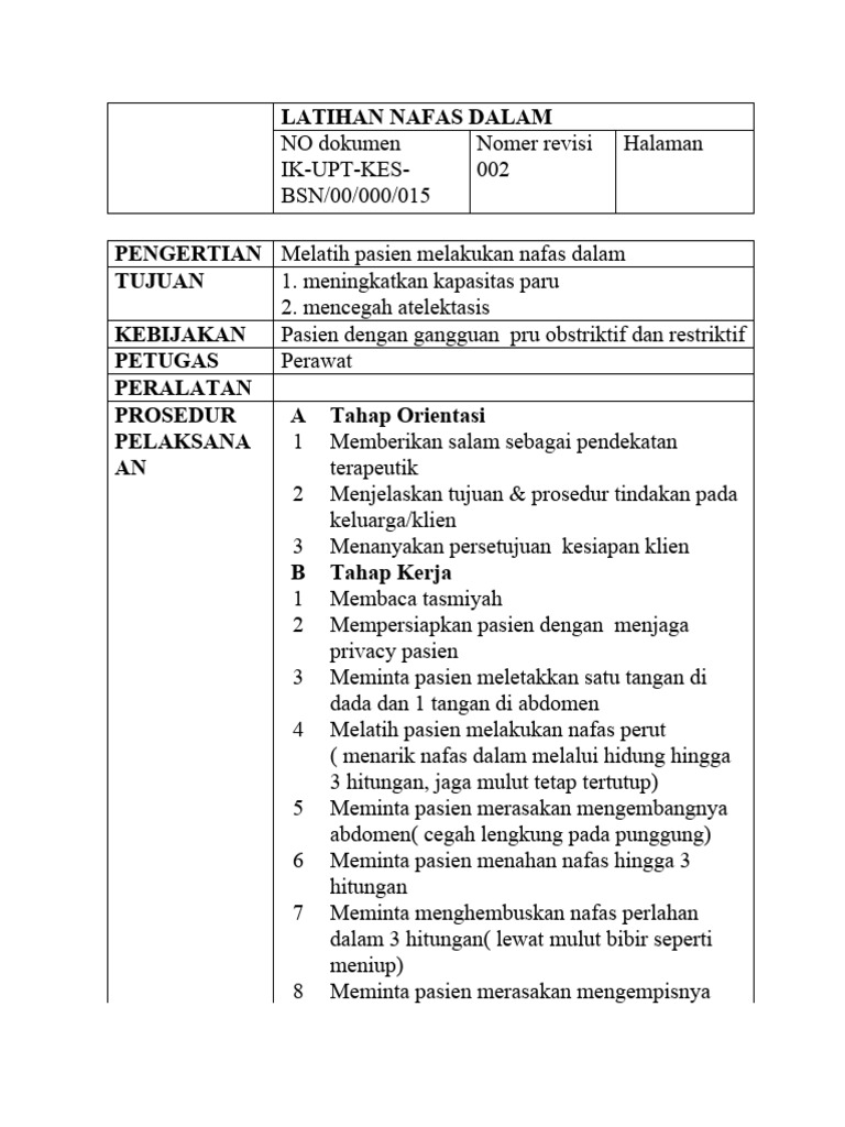 Latihan Nafas Dalam | PDF | Pengembangan Diri | Kesehatan Holistik