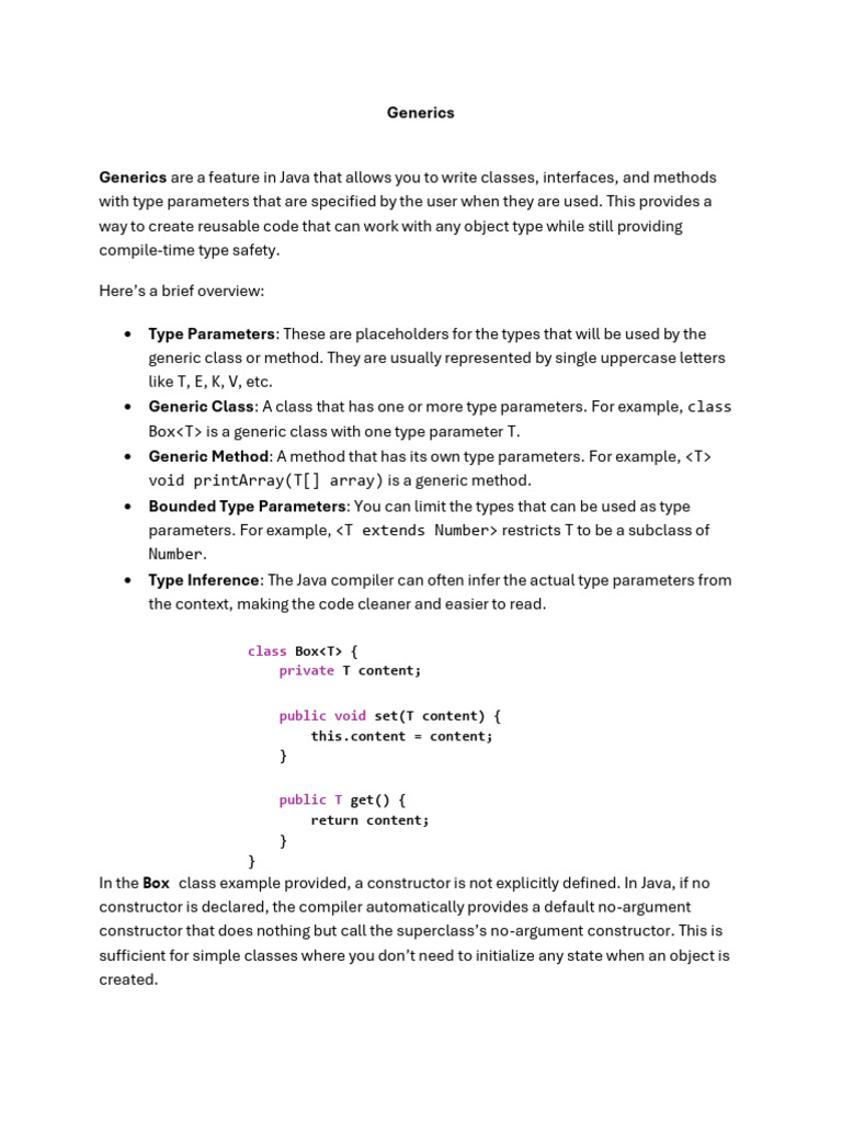 Understanding Java Generics and ArrayLists | PDF | Class (Computer ...