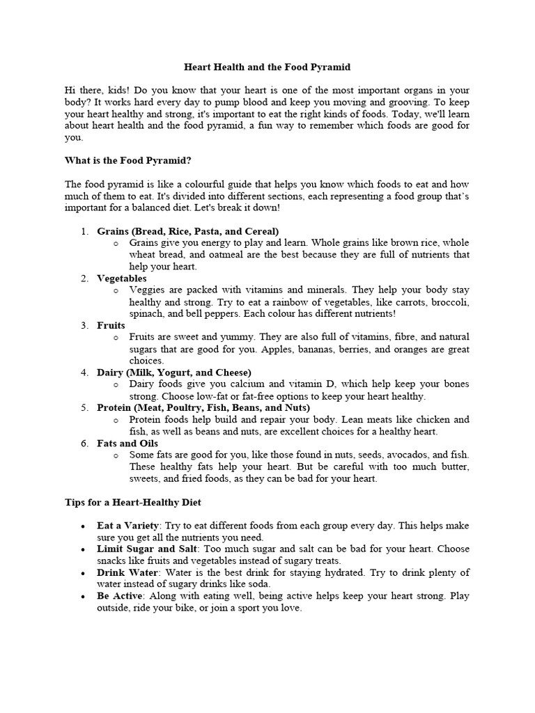 Heart Health and the Food Pyramid | PDF | Foods | Nutrition
