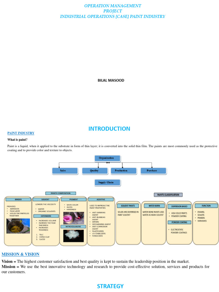 Paint Industry Operations Management Guide | PDF | Paint | Sales