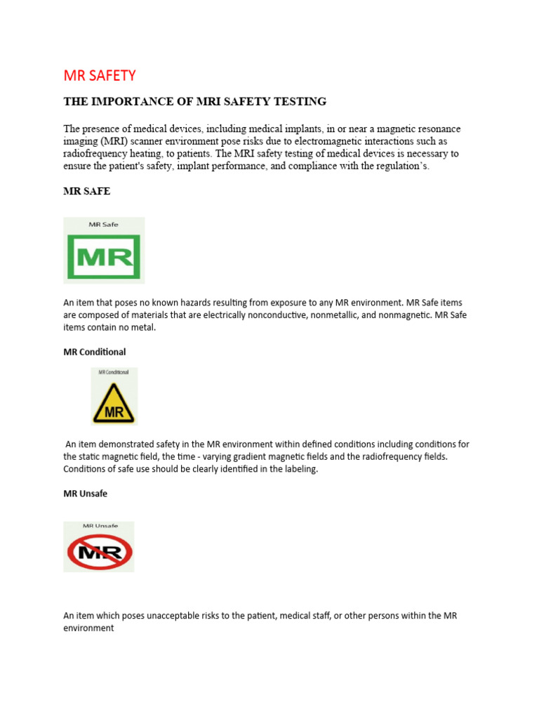 MR Safety-Agina | PDF | Magnetic Resonance Imaging | Electromagnetism