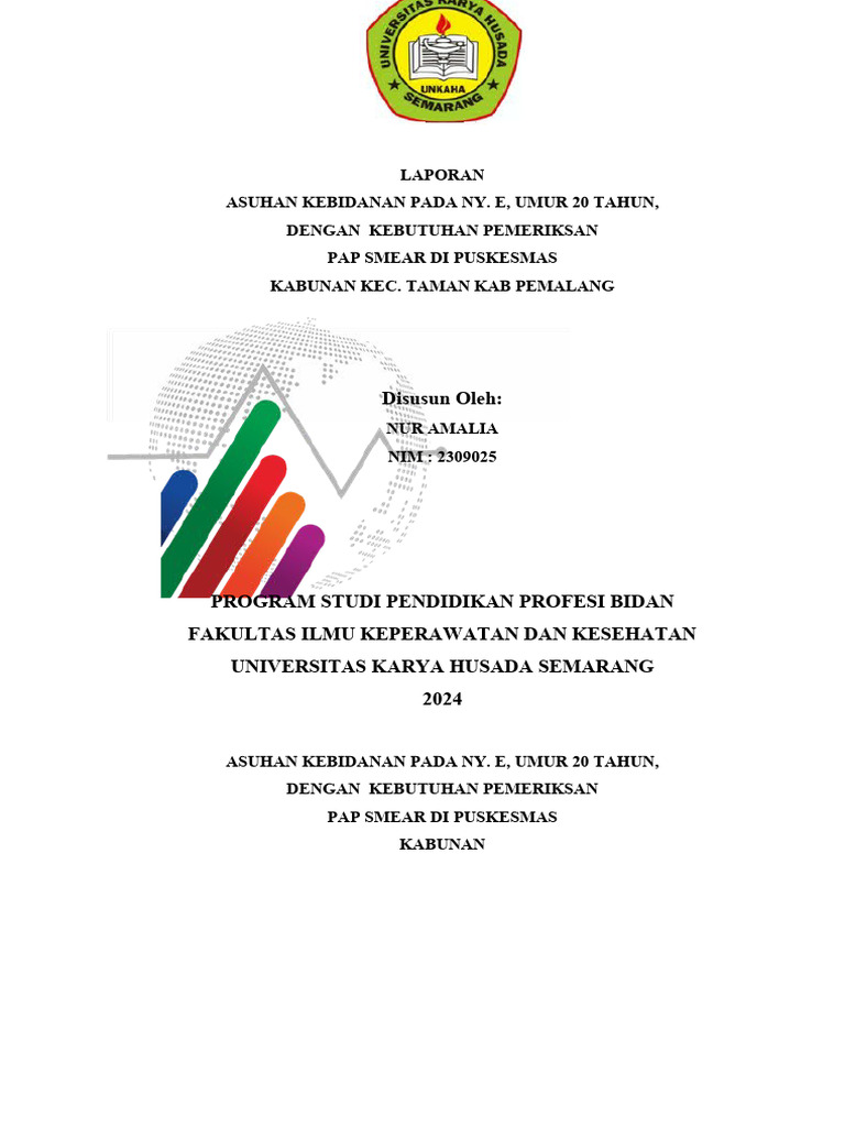 Laporan Askeb Pemeriksaan Pap Smear Nur Amalia | PDF | Kesehatan Holistik | Sains & Matematika