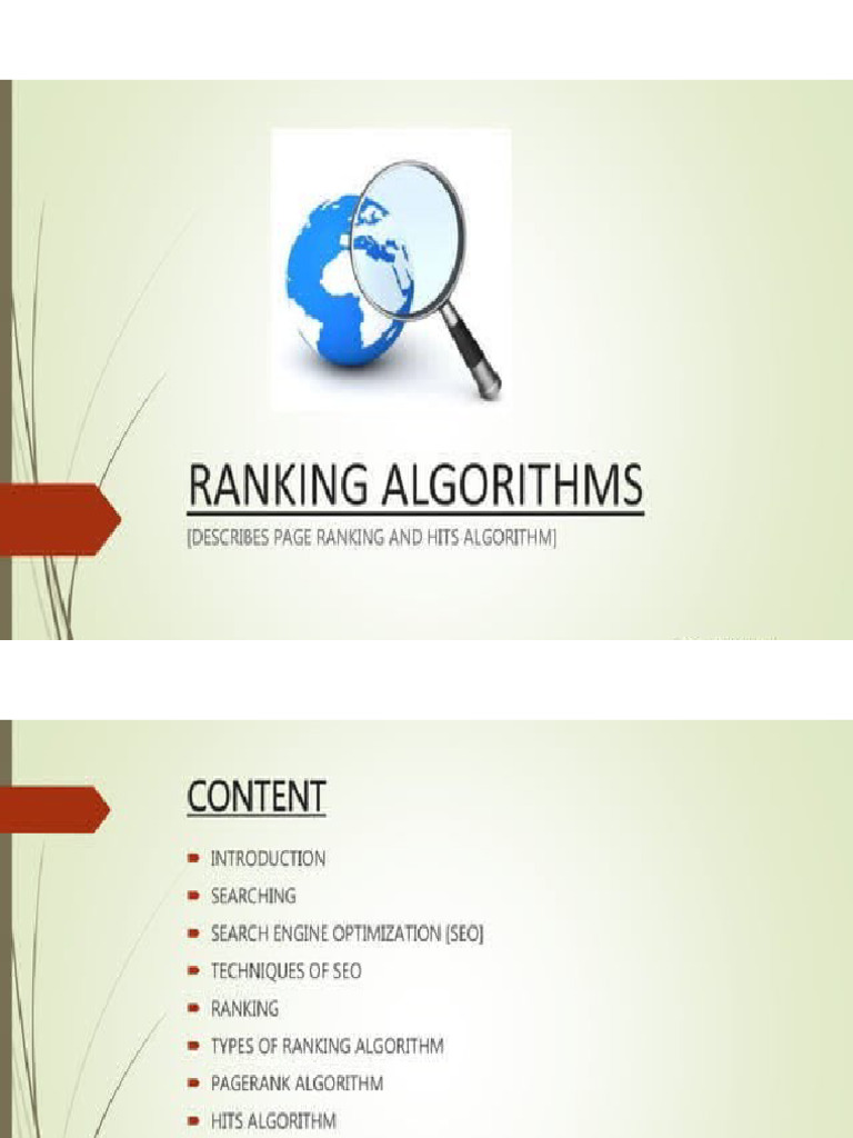 Ranking Algorithm | PDF