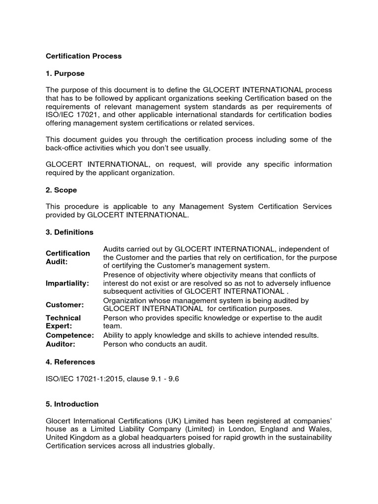 L1 Certification Process Overview | PDF | Audit | Certification