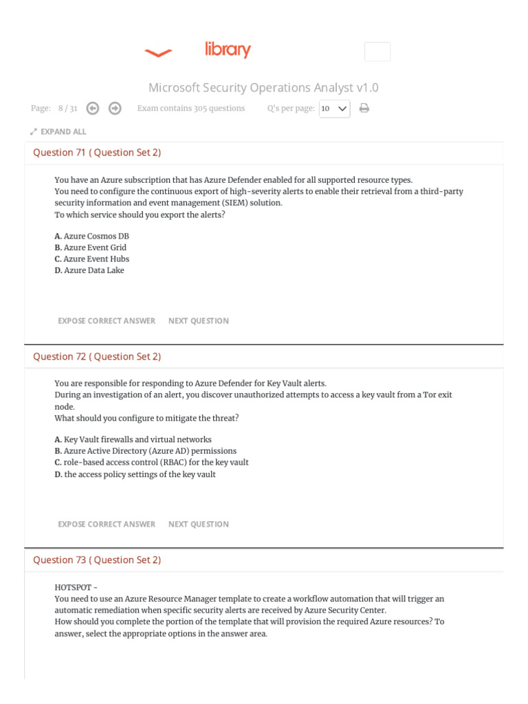 SC-200 Microsoft Exam Questions and Answers 8 | PDF | Microsoft Azure | Cyberspace