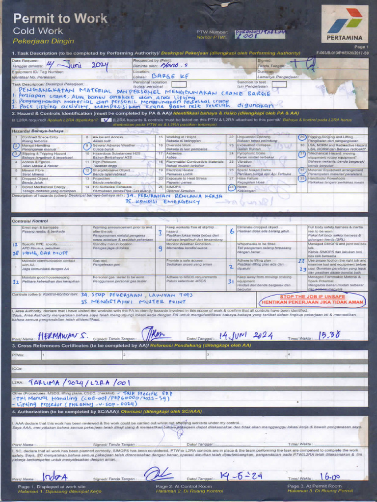 Permit Lifting Yang Masih Open430 | PDF