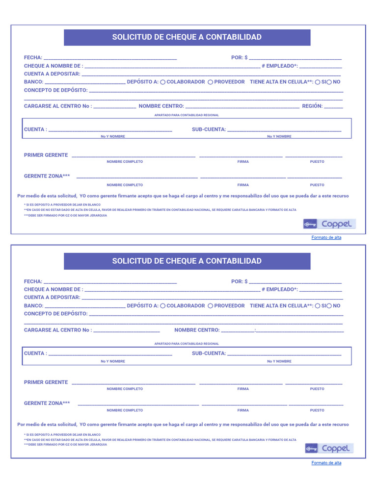 Solicitud de Cheque a Contabilidad | PDF | Bancario | Servicios financieros