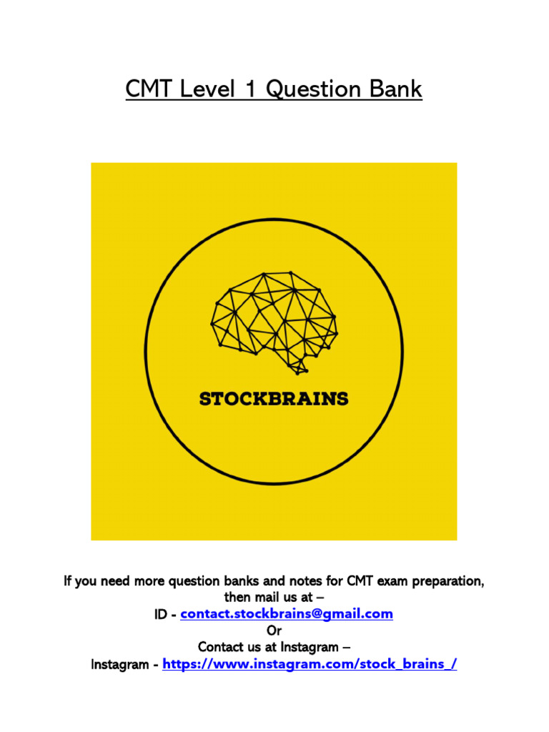 CMT Level 1 Question Bank | PDF | Technical Analysis | Bonds (Finance)
