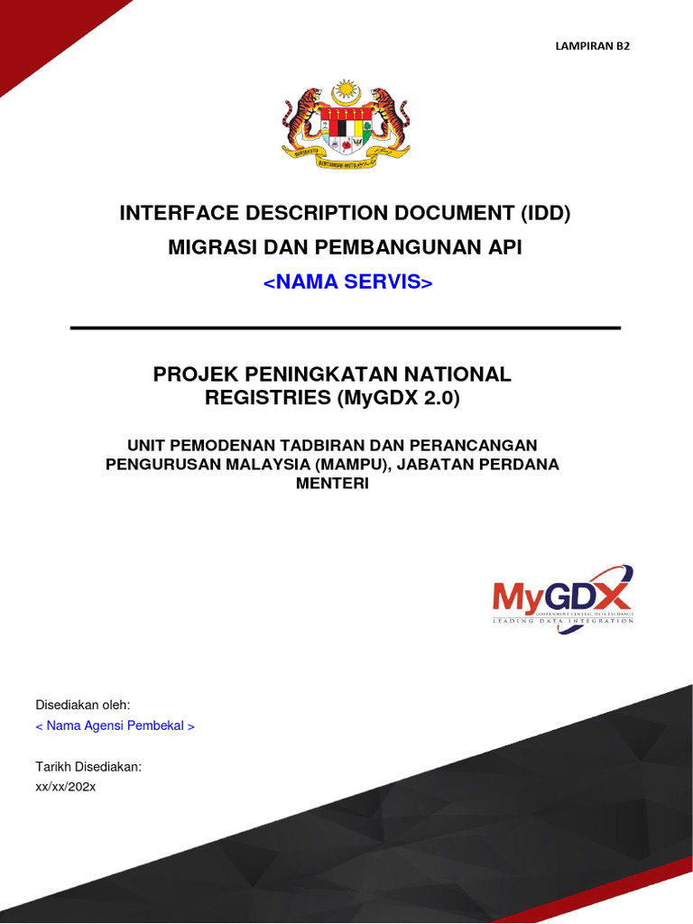 1702344170.Lampiran B2 - Template Dokumen IDD | PDF