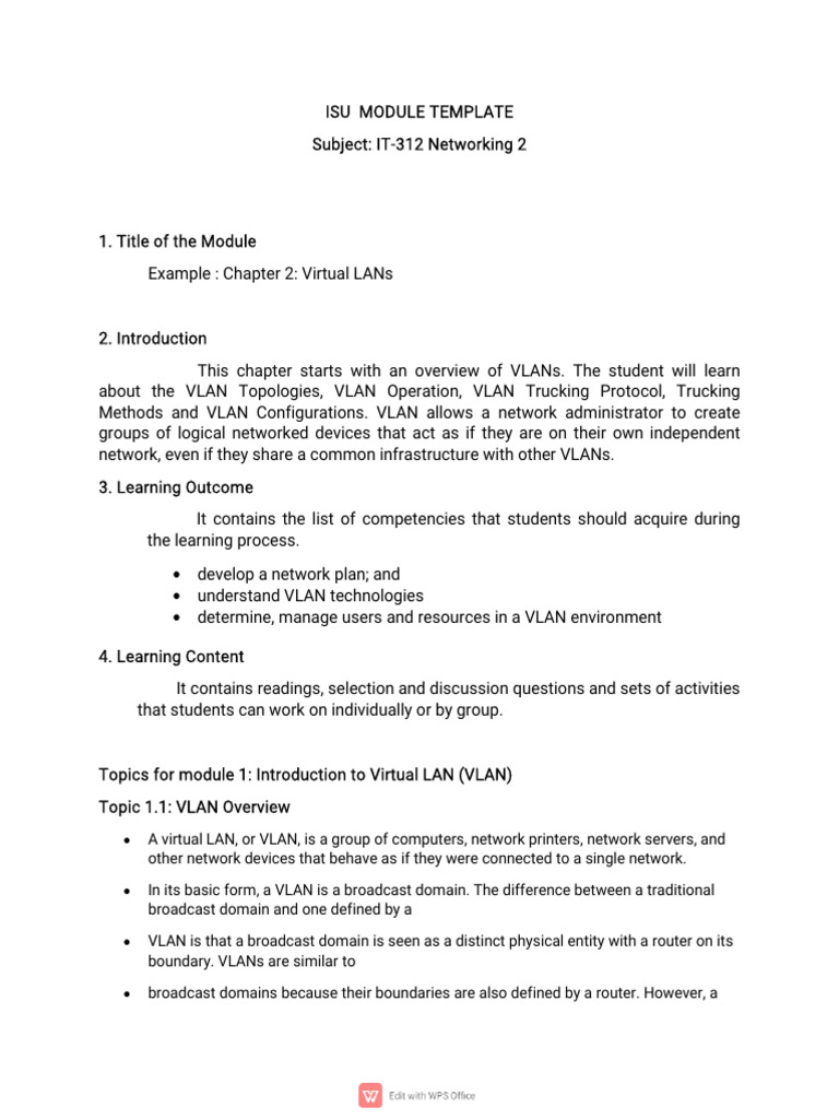 Networking 2 - Module-3 (VLANs) | PDF