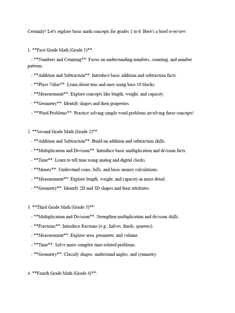 Basic Math For g1-6 | PDF | Mathematics | Numbers