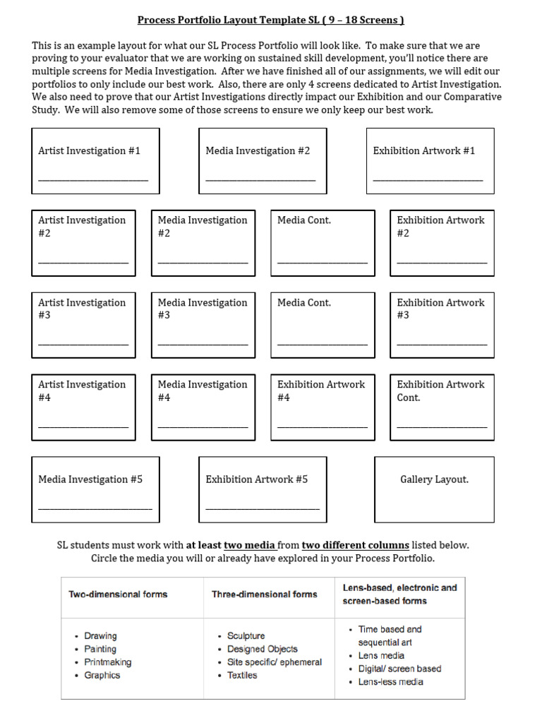 SL Process Portfolio Layout Guide | PDF | Business | Art