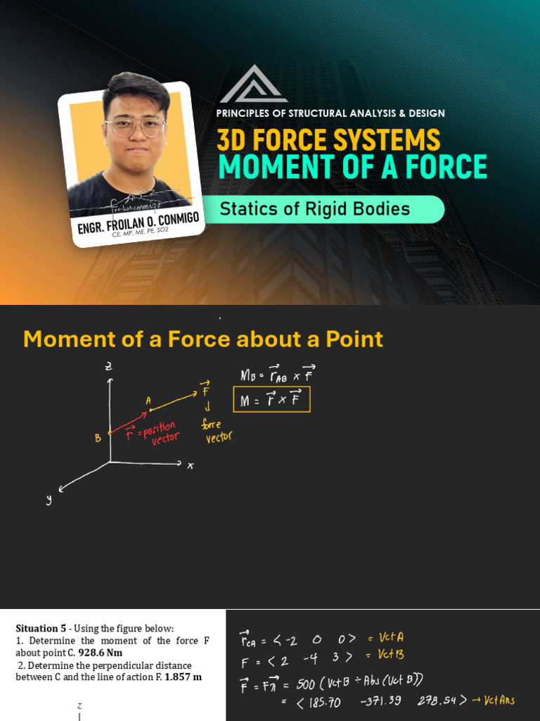 3D Force Systems - Moment of A Force About A Point | PDF | Teaching ...