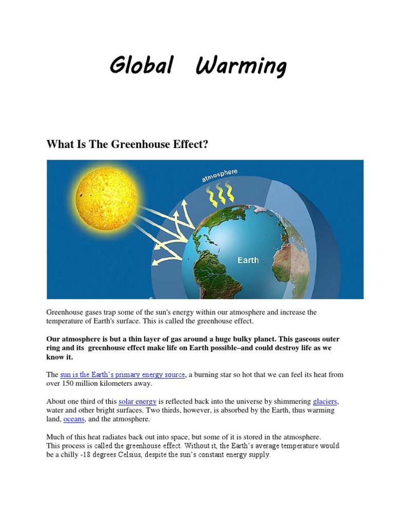 Global Warming: What Is The Greenhouse Effect? | PDF | Greenhouse ...