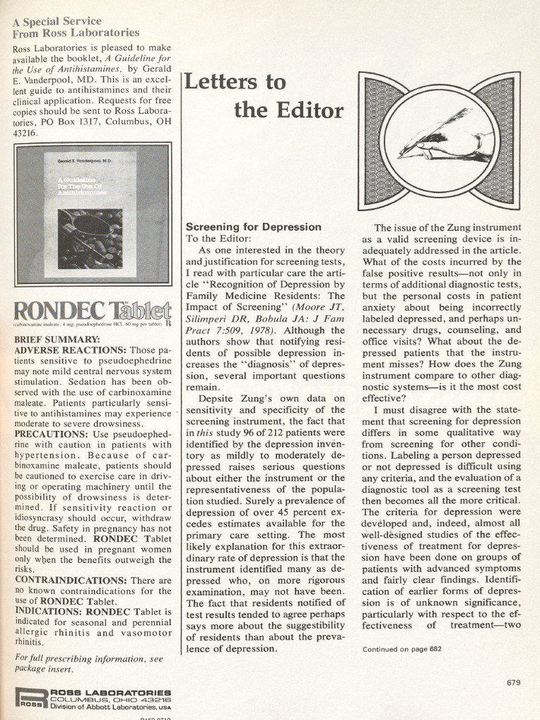 JFP 1979-04 v8 I4 Letters-To-The-Editor | PDF | Major Depressive ...