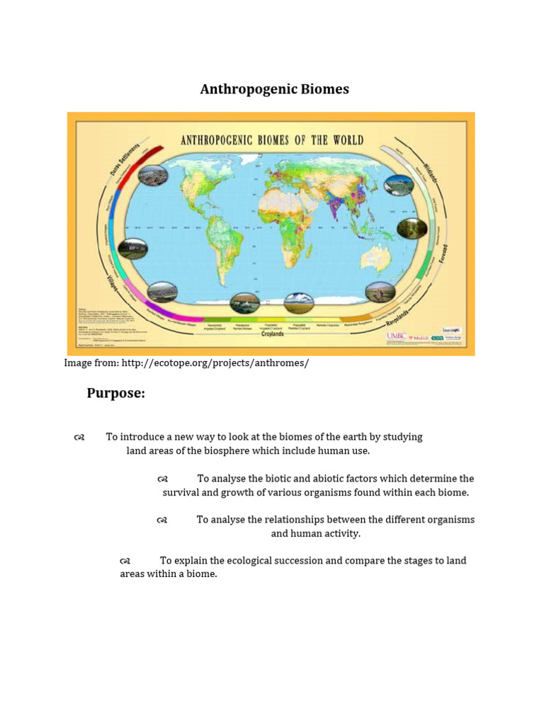 Anthropogenic Biomes Student Booklet | PDF | Ecology | Physical Geography