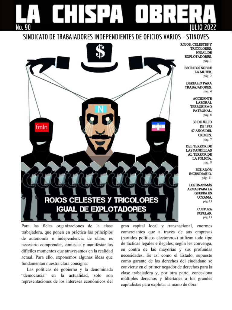 La Chispa Obrera No. 90 Julio 2022 | PDF | Violencia | Ecuador