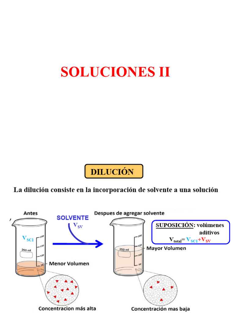 Soluciones II-dilucion - Mezcla Igual ST | PDF | Concentración | Volumen