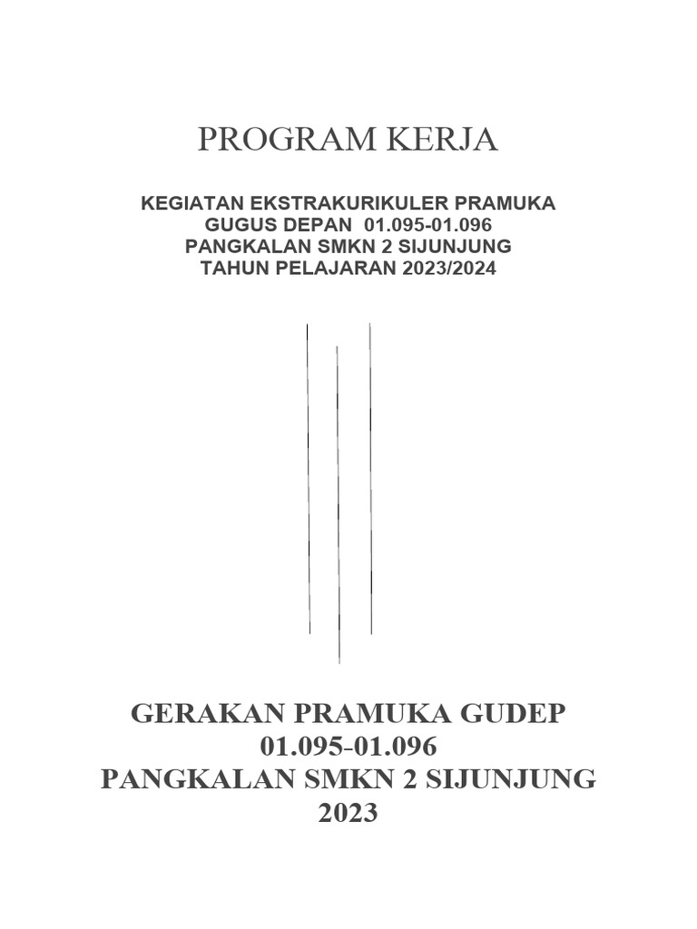 Program Kerja Pramuka 20232024 | PDF