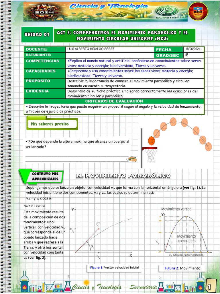 D5º Act 5-Cyt-U2 | PDF | Aceleración | Velocidad