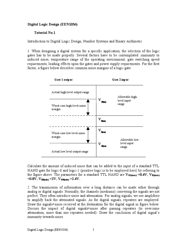 Tutorial 1 | PDF | Binary Coded Decimal | Logic Gate