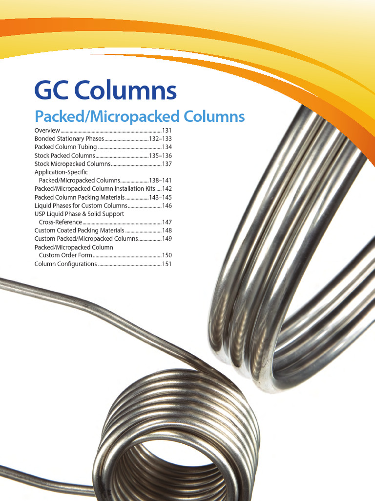 Packed Columns Catalog 1 | PDF | Pipe (Fluid Conveyance) | Chromatography