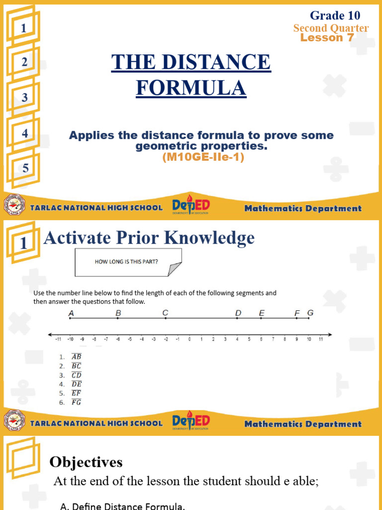 Project Points The Distance Formula | PDF | Distance | Geometry
