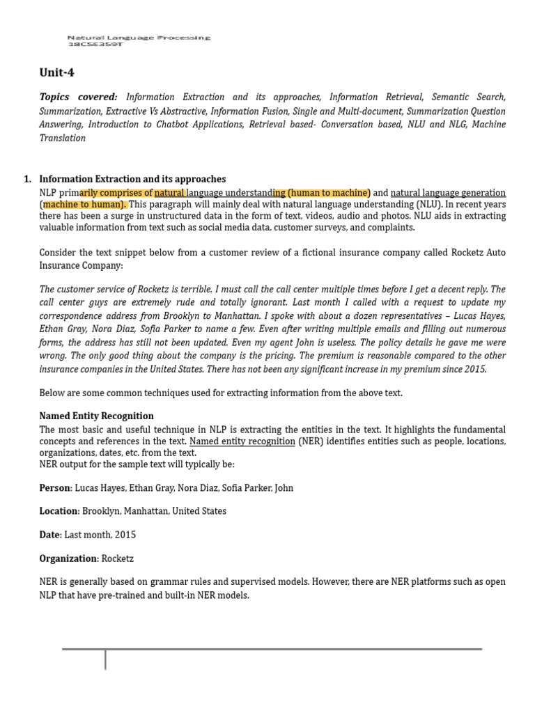 UNIT 4 NLP | Download Free PDF | Information Retrieval | Cognitive Science