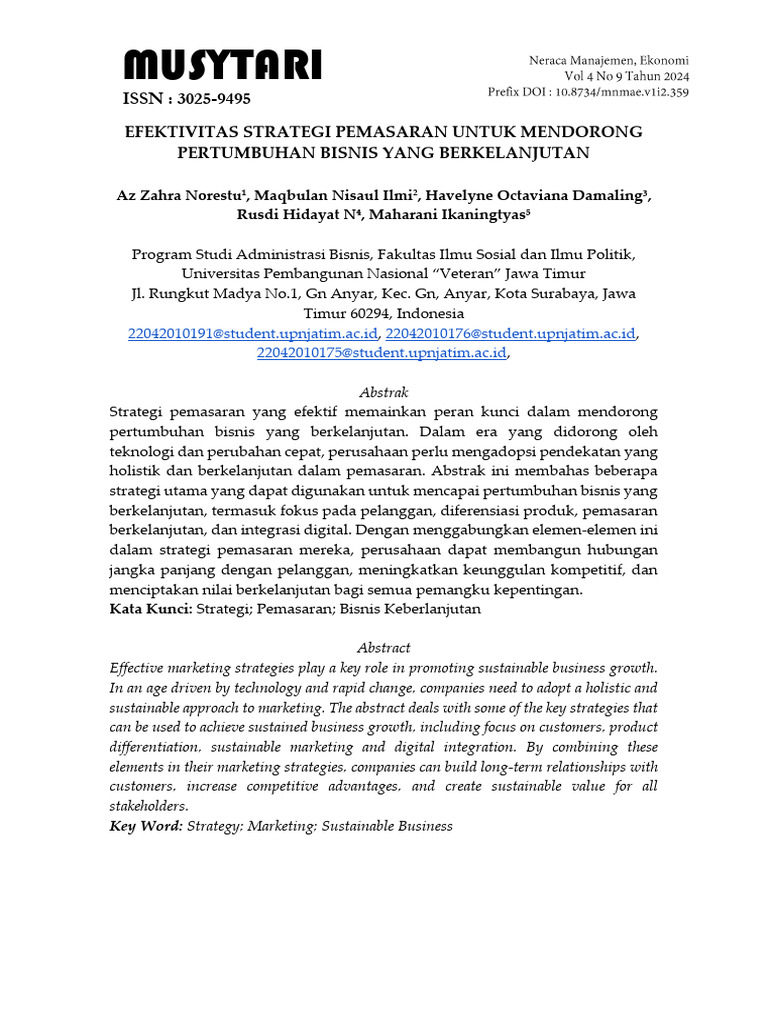 Musytari: ISSN: 3025-9495 | PDF