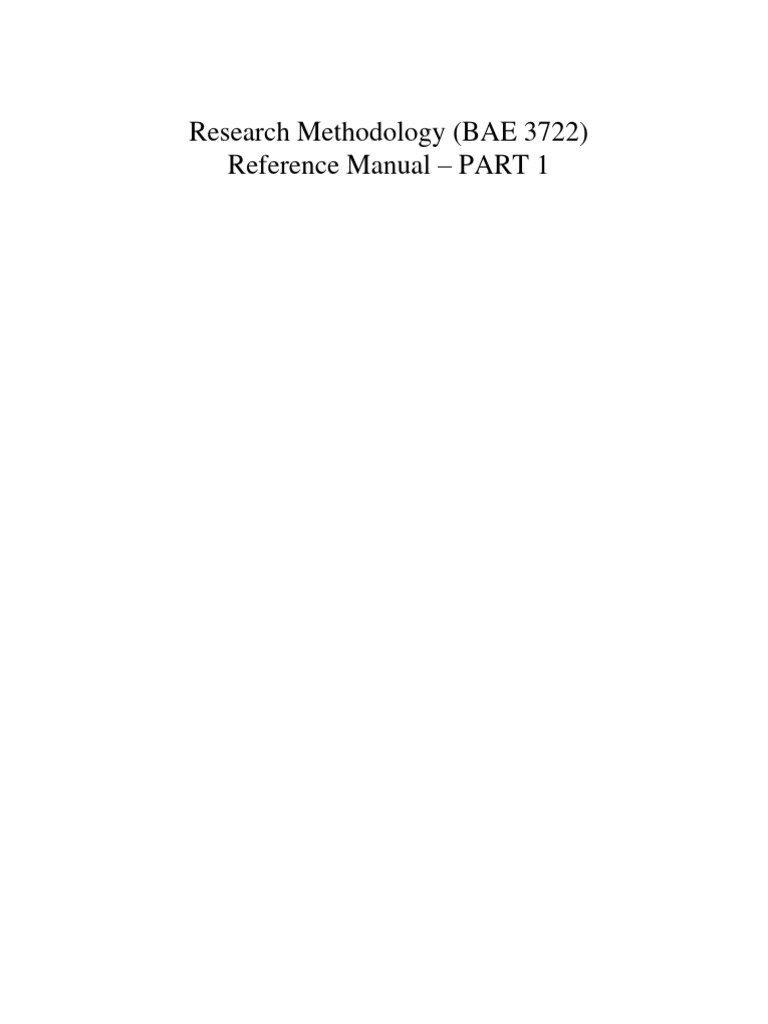 Research Manual - Part One | PDF | Methodology | Knowledge
