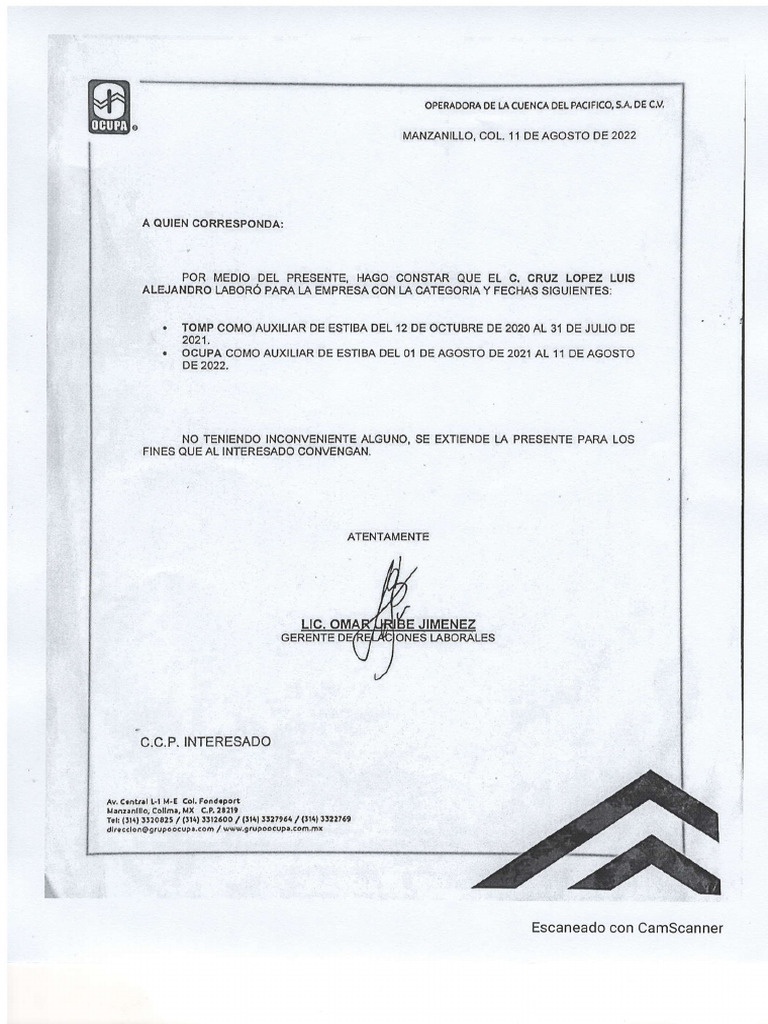 Carta de Recomendación | PDF