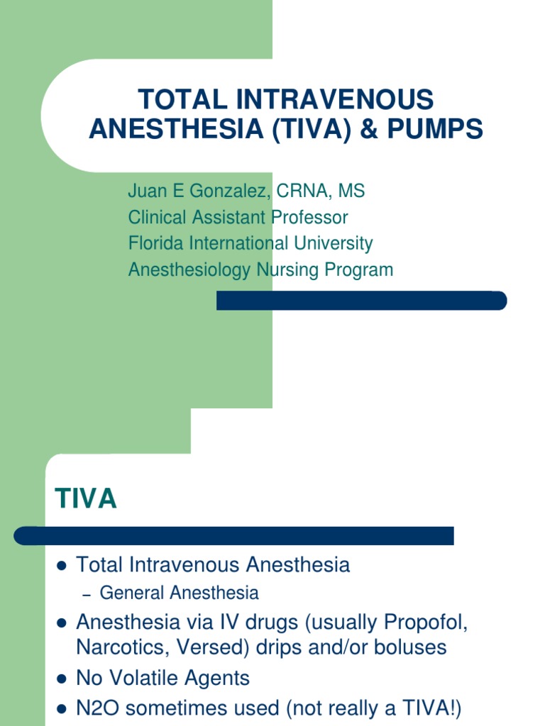 Tiva Pumps | Anesthesia | Gamma Aminobutyric Acid