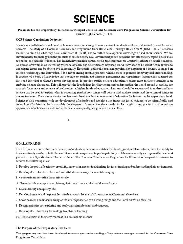 Common Core Science Test Prep Guide | PDF | Science | Learning